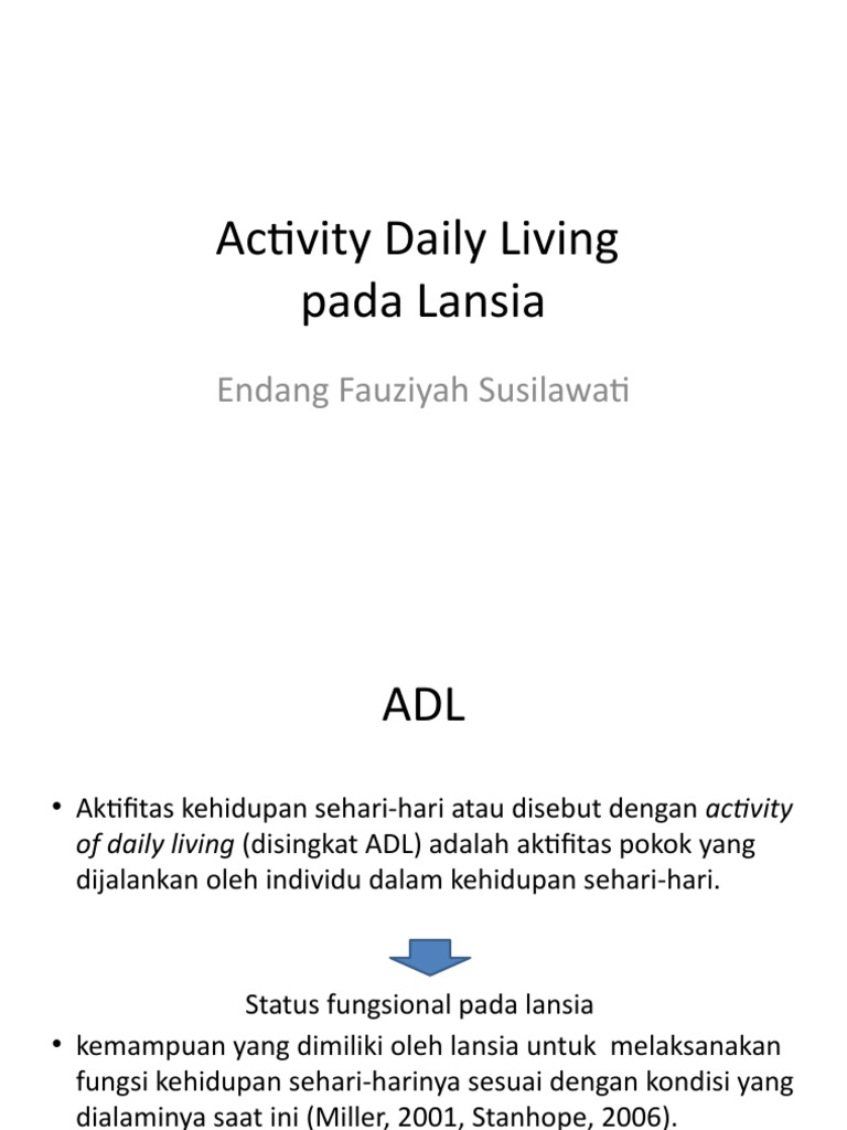ADL Lansia | PDF