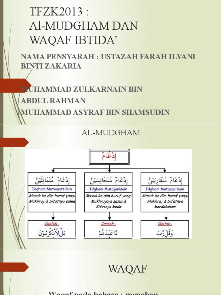 Mudgham Dan Waqaf Ibtida' | PDF