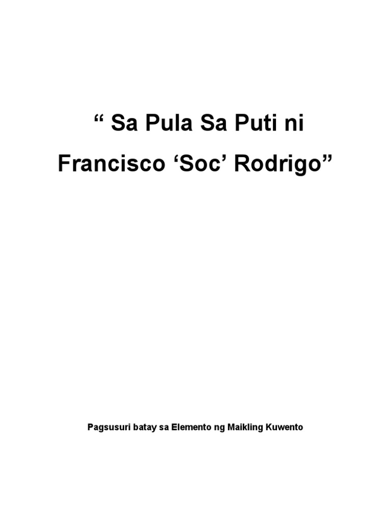 Sa Pula Sa Puti Ni Francisco | PDF