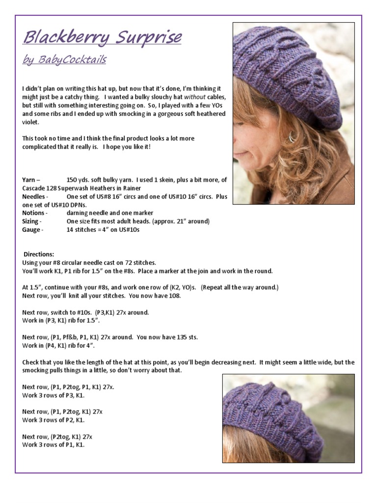 Blackberry Surprise | PDF | Knitting | Crafts