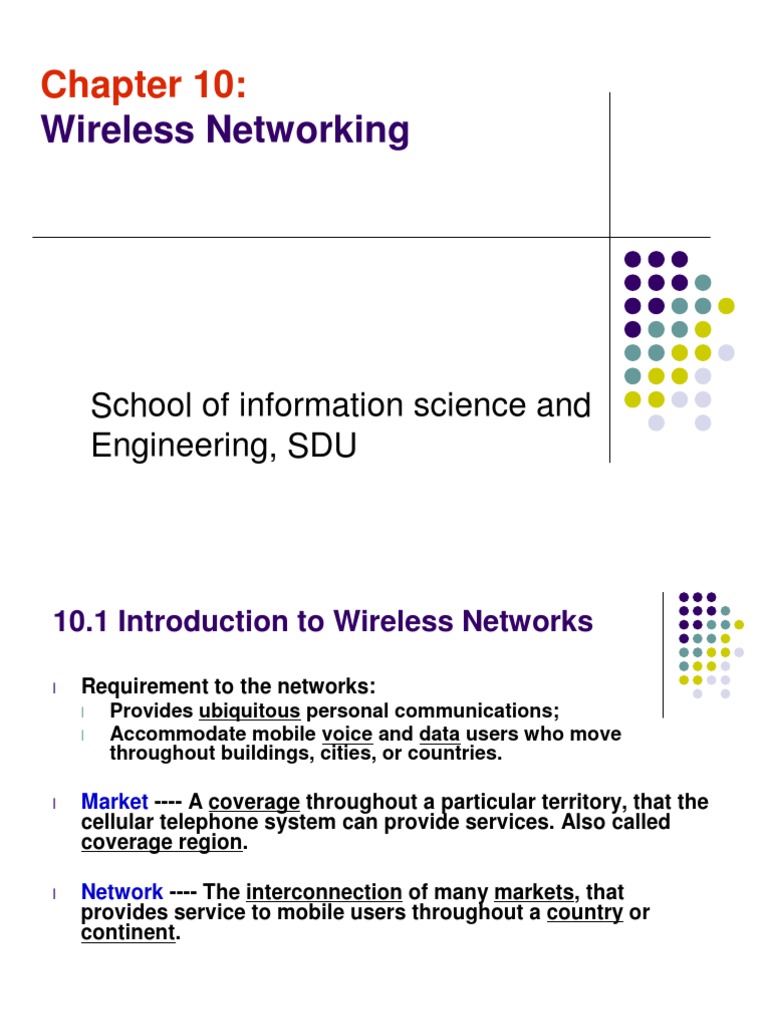 Wireless Networking: School of Information Science and Engineering, SDU | PDF | Public Switched ...