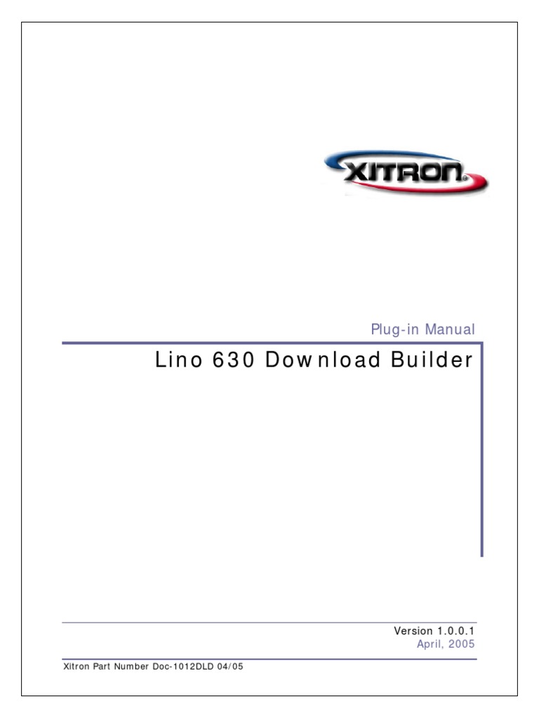 Lino 630 Download Builder: Plug-In Manual | PDF | Mac Os | Computer File