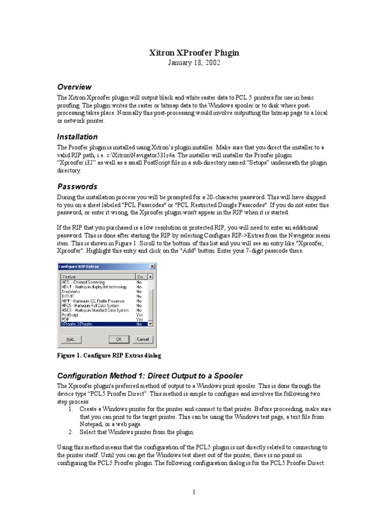 Xitron PCL Proofer PDF | PDF | Image Editing | Printer (Computing)