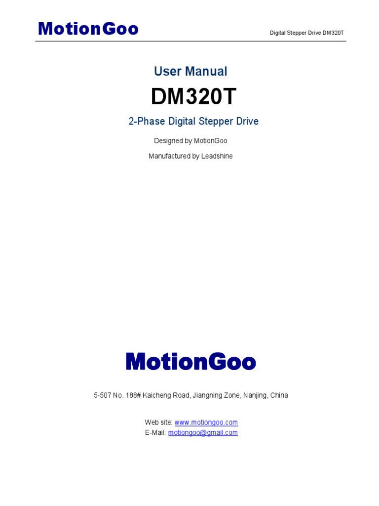 MotionGoo-DM320T Stepper Motor Driver | PDF | Electric Motor | Power Supply