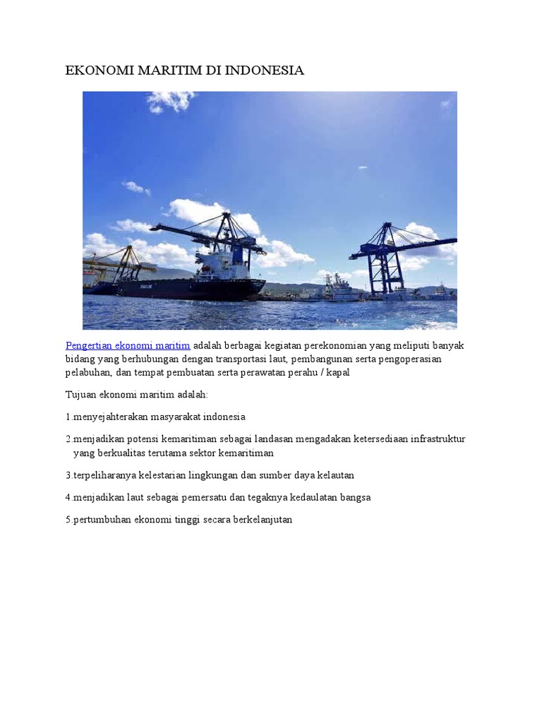 Ekonomi Maritim & Agrikultur RI | PDF