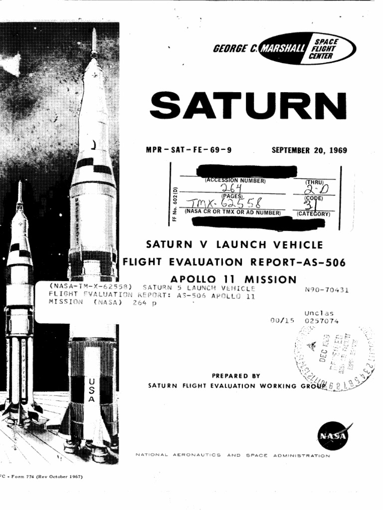 Saturn V Launch Vehicle Flight Evaluation Report - AS-506 Apollo 11 ...