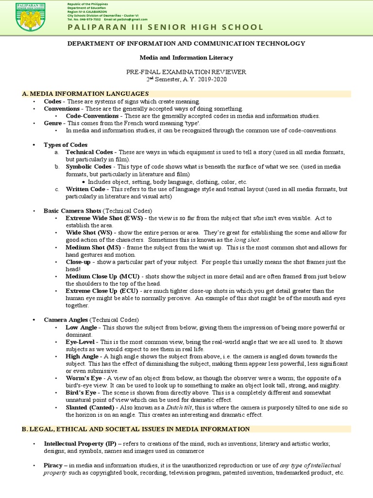 STEM Grade 11 MIL Pre-Finals Reviewer | PDF | Typefaces | Intellectual ...