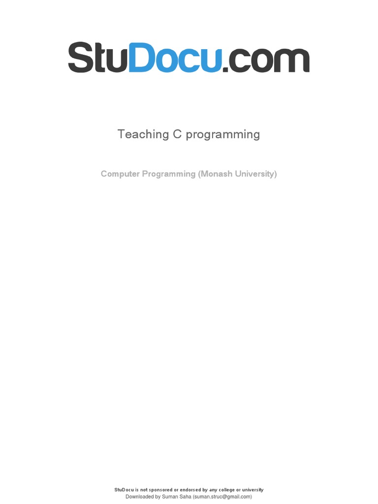Teaching C Programming Pdf Subroutine C Programming Language 4511