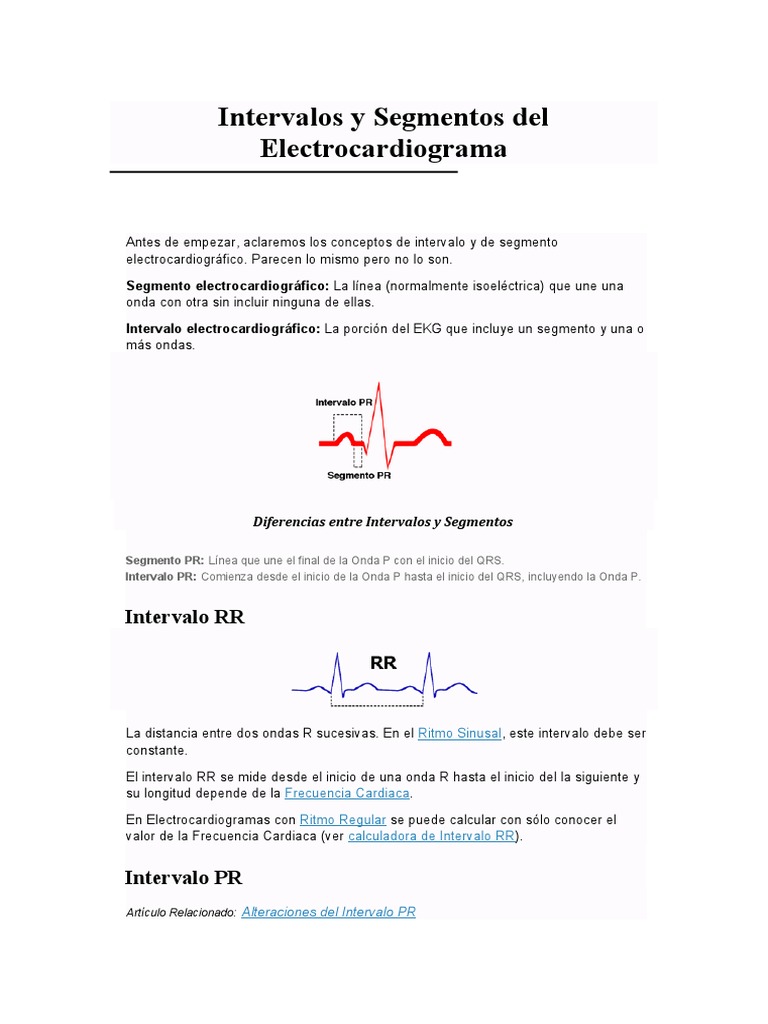 Intervalos y Segmentos ECG | PDF | Electrocardiografia | Medicina Interna