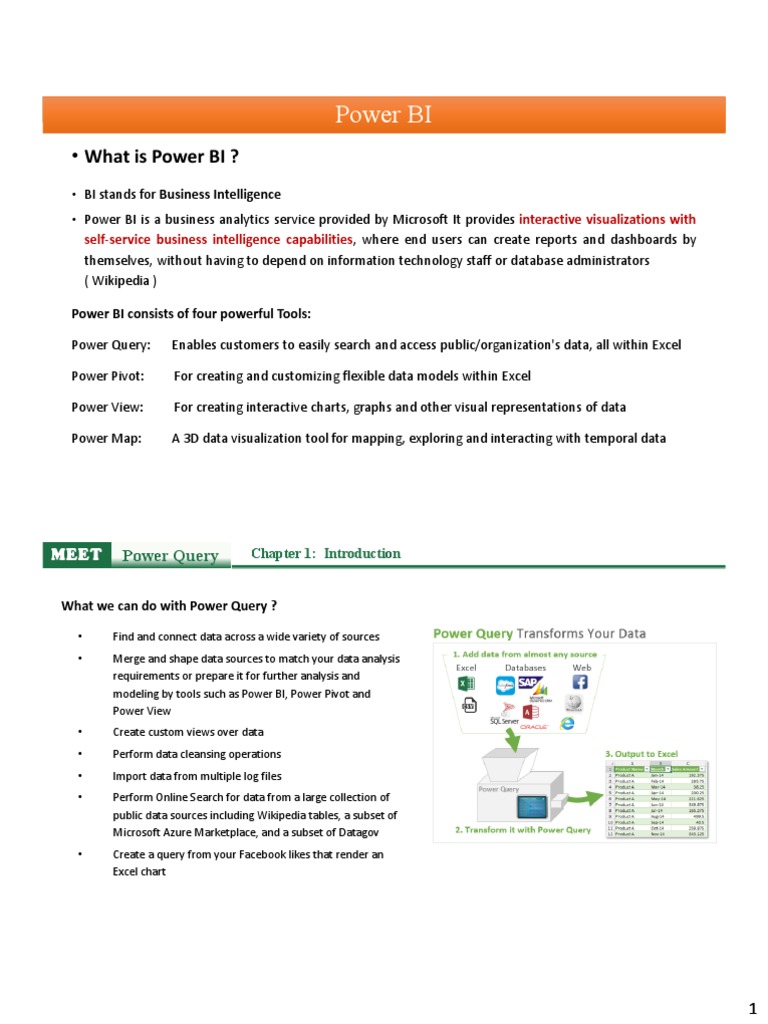 BI - Power Query Lecture Notes PDF | PDF | Microsoft Excel | Comma ...