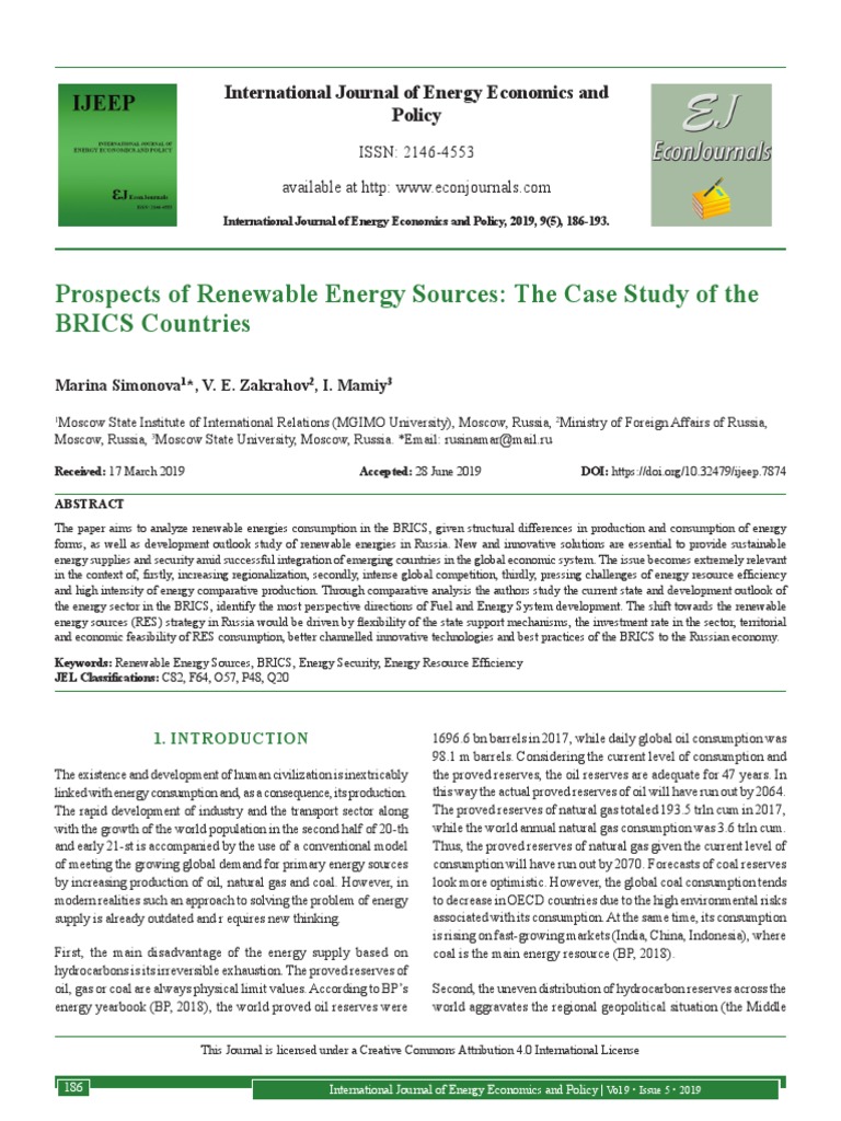 Prospects of Renewable Energy Sources The Case Stu PDF | PDF | Wind ...