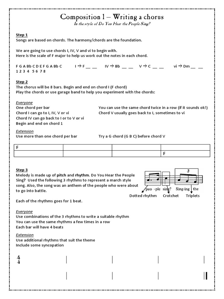 001 Composition 1 | PDF | Chord (Music) | Rhythm