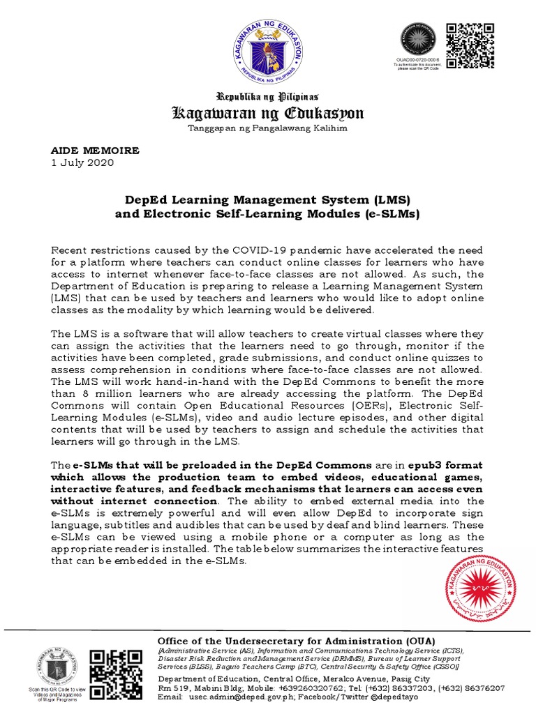Kagawaran NG Edukasyon: Deped Learning Management System (LMS) and ...