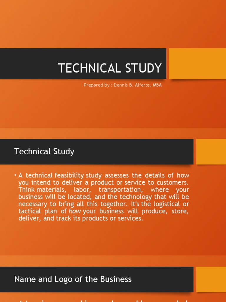 Technical Study: Prepared By: Dennis B. Alferos, MBA | PDF ...
