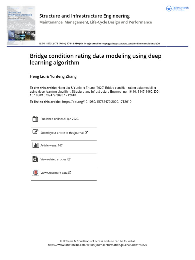 Bridge Condition Rating Data Modeling Using Deep Learning Algorithm | PDF | Deep Learning ...