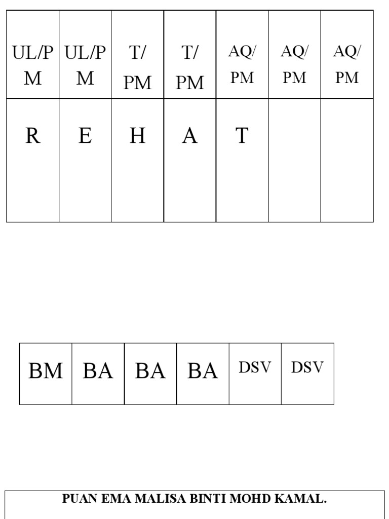Label Jadual Waktu Kelas | PDF