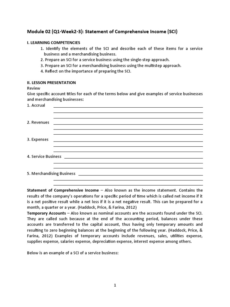 FABM2 Module 02 (Q1-W2-3) | PDF | Income Statement | Revenue
