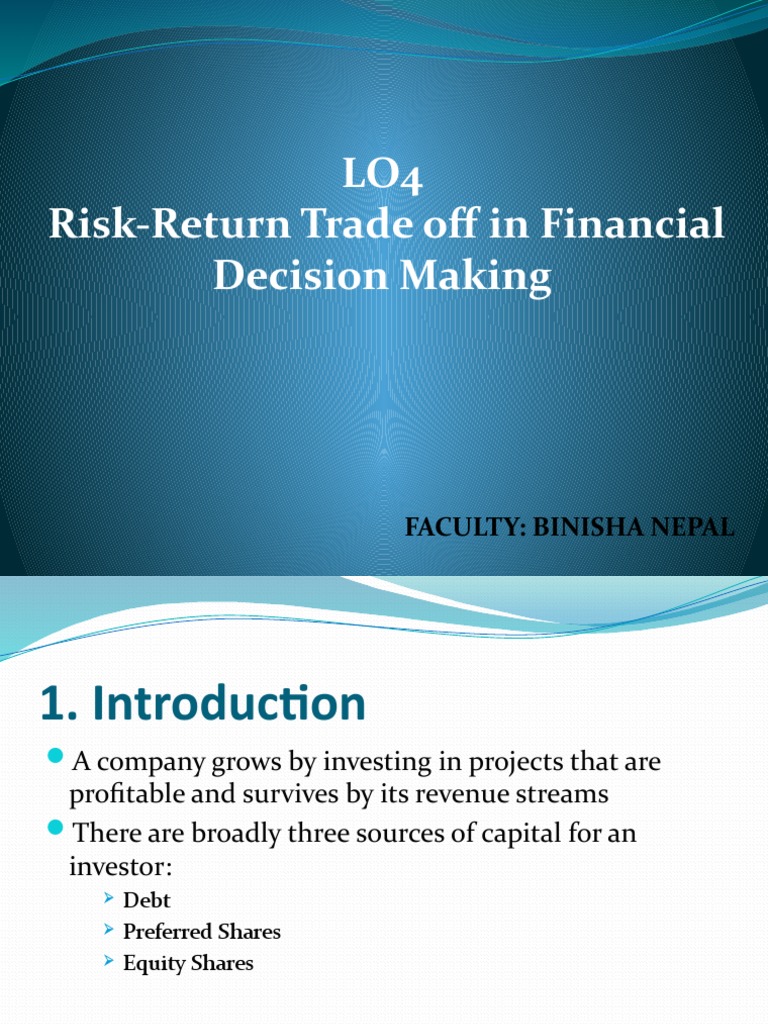 Risk-Return Trade-Off in Financial Decision Making | PDF | Present ...