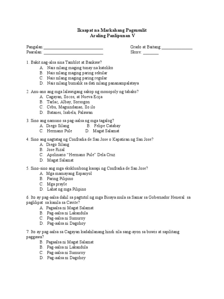 Periodical Test in 4TH Grading | PDF