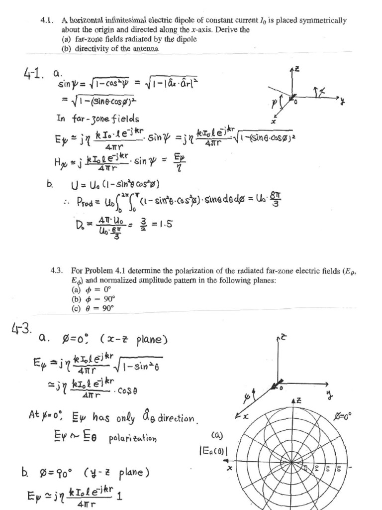 Antenna Balanis Solutions Chapter 4 | PDF