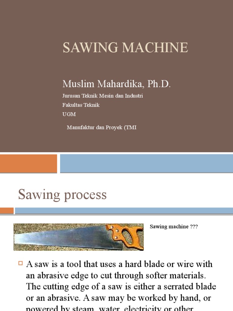 Overview of Sawing Machines and Types | PDF