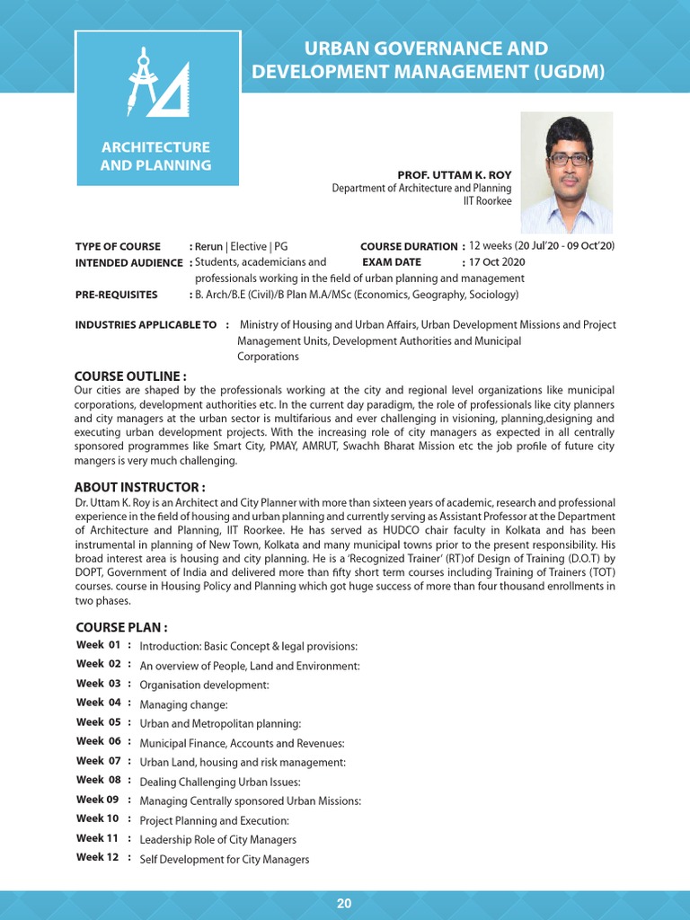 Urban Governance and Development Management (Ugdm) | PDF | Business