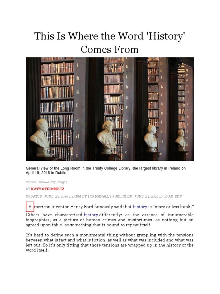 Where The Word History Came From | PDF | Languages | Science