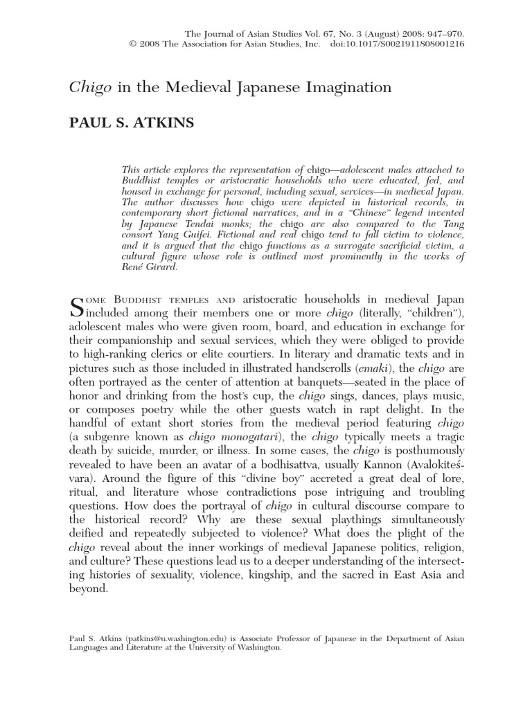 Chigo in The-Medieval Japanese Imagination PDF | PDF | Shintoism ...