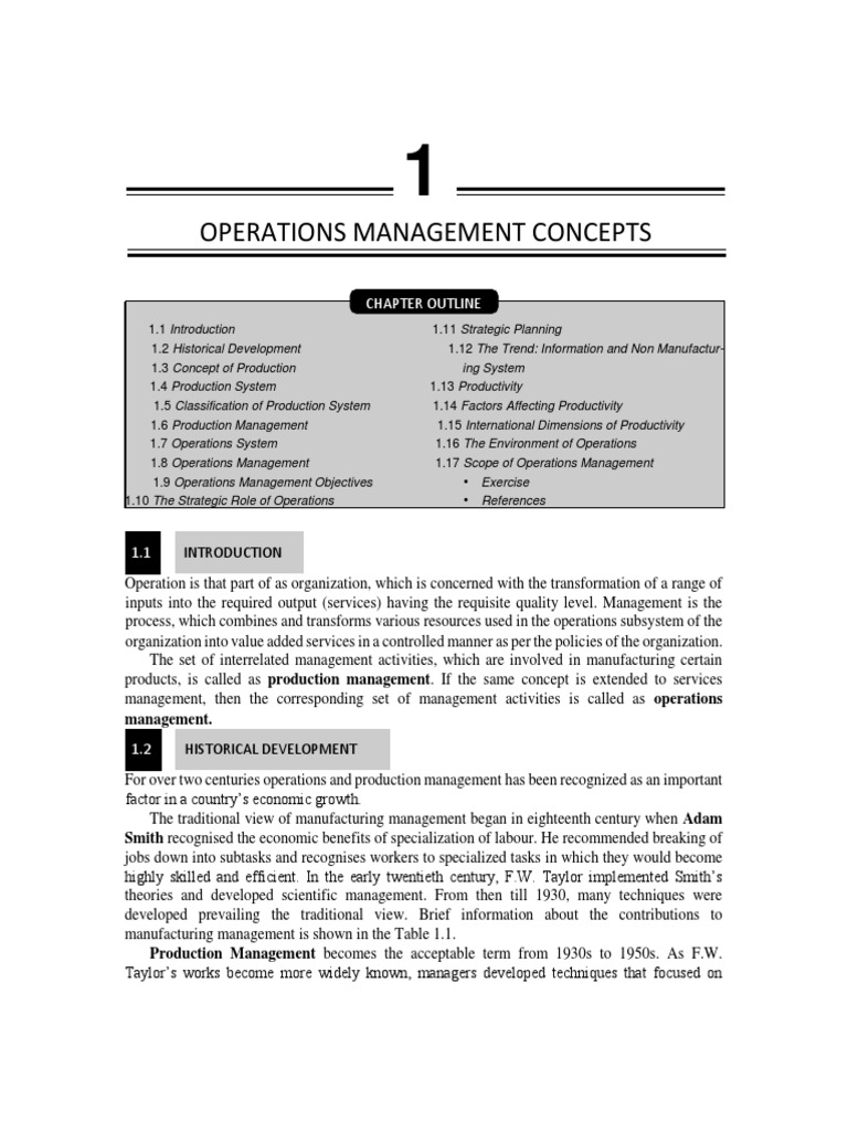 Chapter 1 Operations Management Pdf Pdf Operations Management