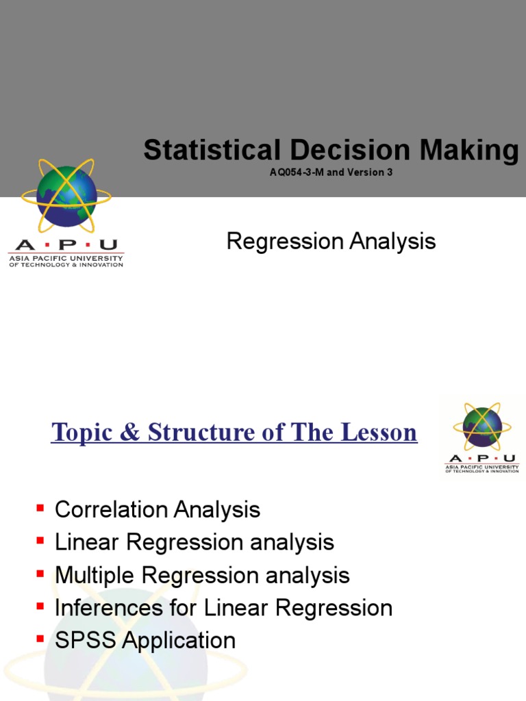 Statistical Decision Making: Regression Analysis | PDF | Correlation ...