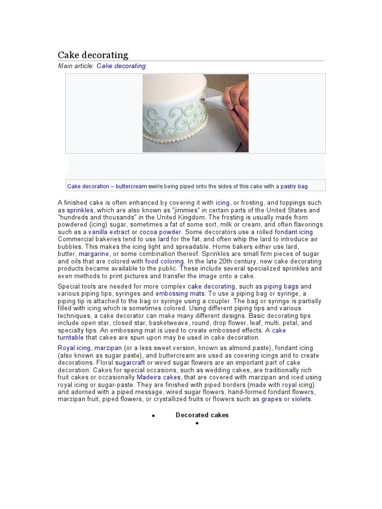 Cake Decorating | PDF | Cakes | Baking