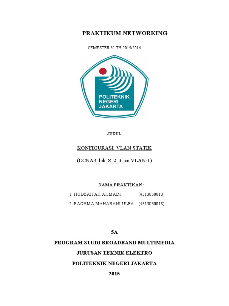 Laporan JobSheet VLAN 1 PRAKTIKUM NETWOR | PDF | Griya & Taman | Teknologi & Rekayasa