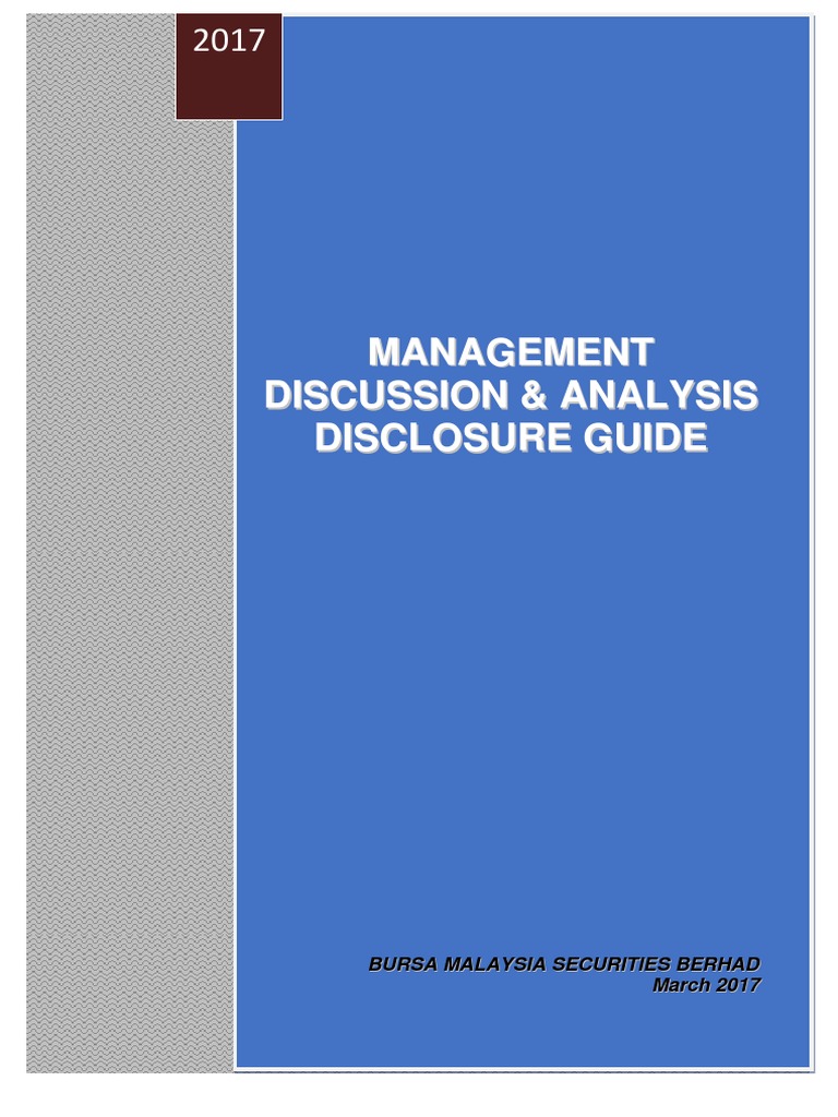 Management Discussion and Analysis Disclosure Guide | Download Free PDF ...