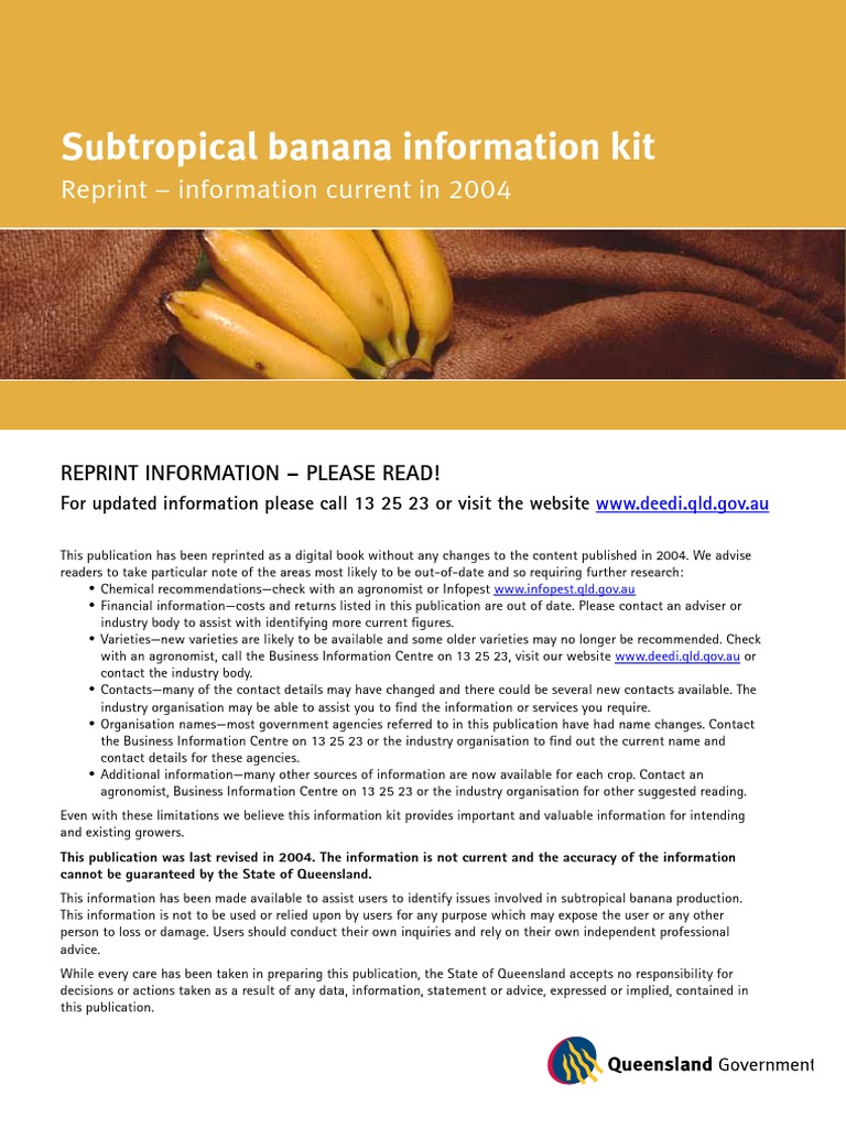Banana Information Guide | PDF | Banana | Surface Runoff