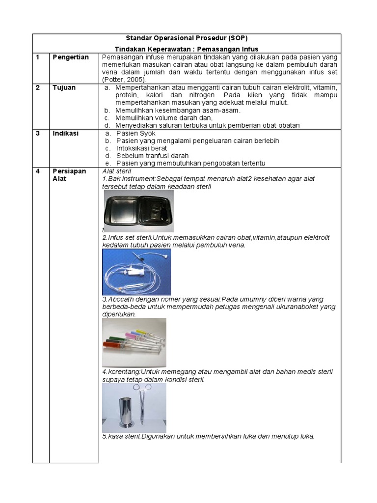SOP Pemasangan Infus | PDF