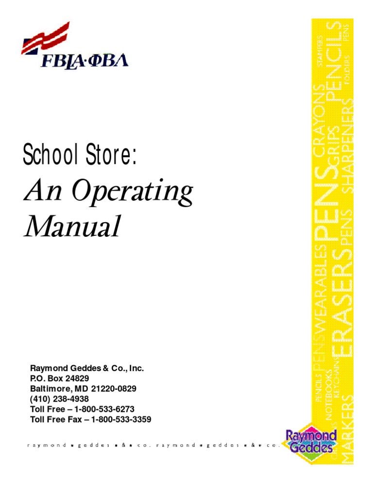 School Store Operating Manual | PDF | Merchandising | Inventory
