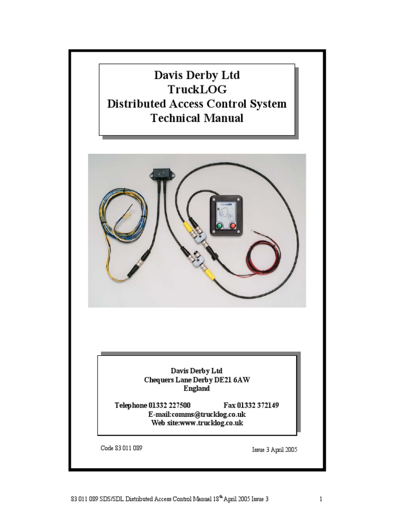 Davis Derby LTD Trucklog Distributed Access Control System Technical Manual | PDF | Smart Card ...
