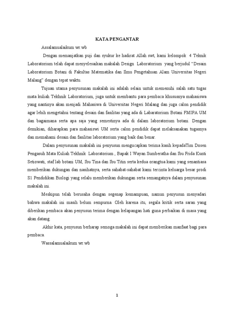 Makalah Design Lab Botani Um | PDF