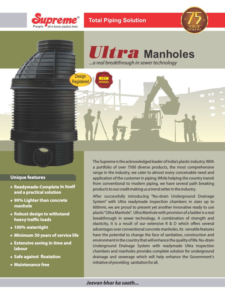 Ultra Readymade Manholes Overview | PDF | Sanitary Sewer | Pipe (Fluid ...