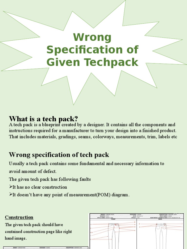 Wrong Specification of Techpack | PDF