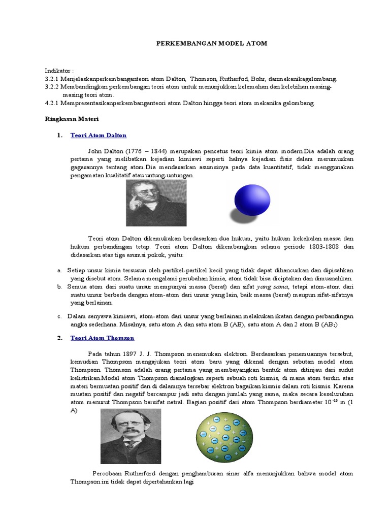 LKS Perkembangan Model Atom | PDF