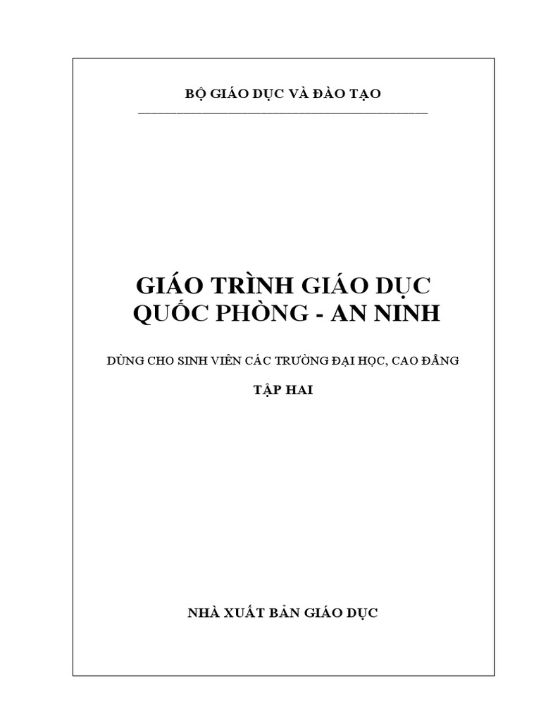 Giáo trình GDQPAN tập 2 PDF | PDF
