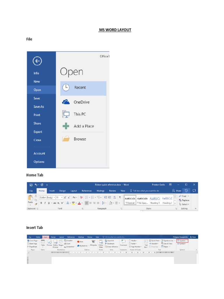 Ms Word Layout | PDF