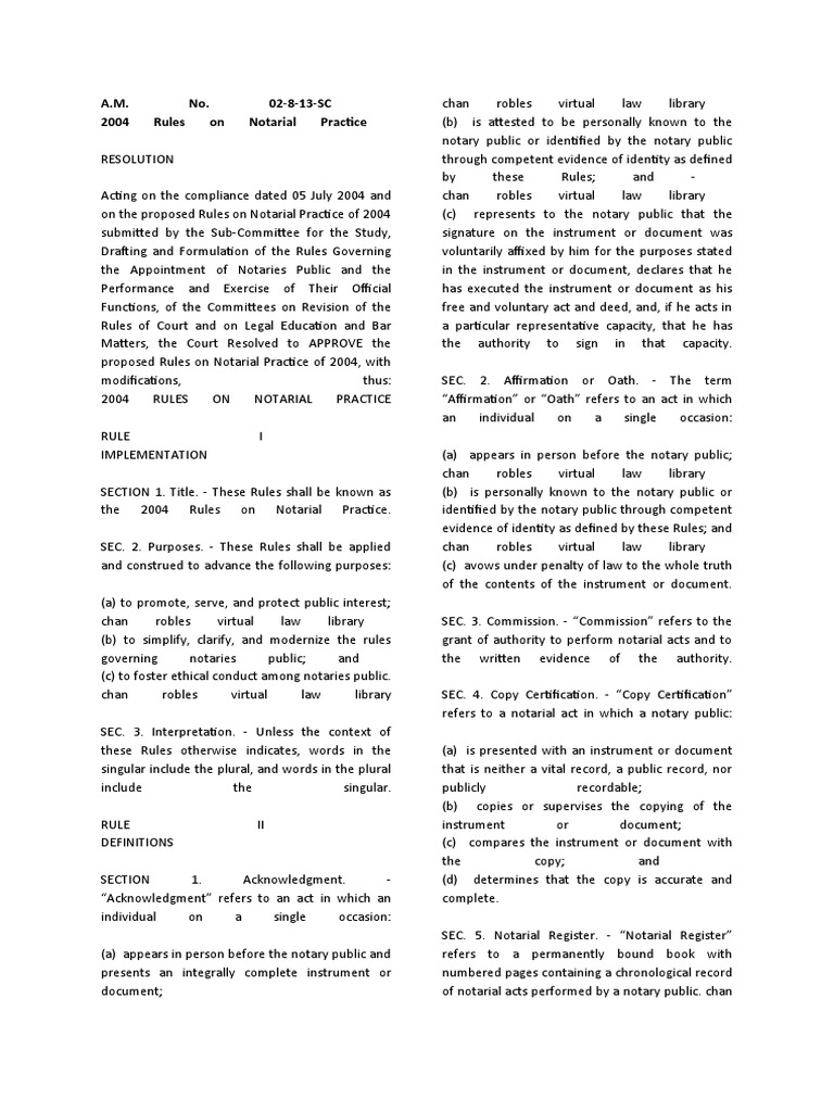 2004 Notarial Rules | PDF | Notary Public | Signature