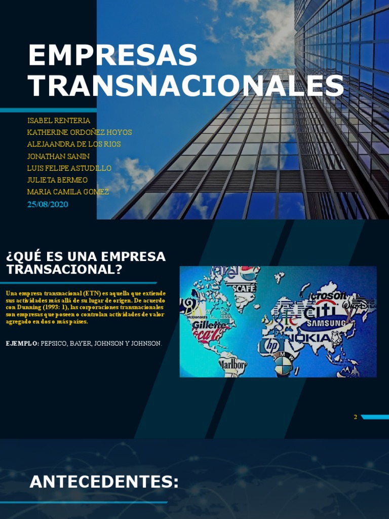 Definición y Ejemplos de Empresas Transnacionales | PDF | Corporación ...