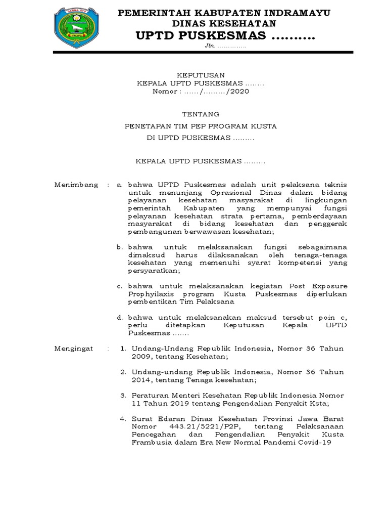 Contoh SK Tim PEP | PDF