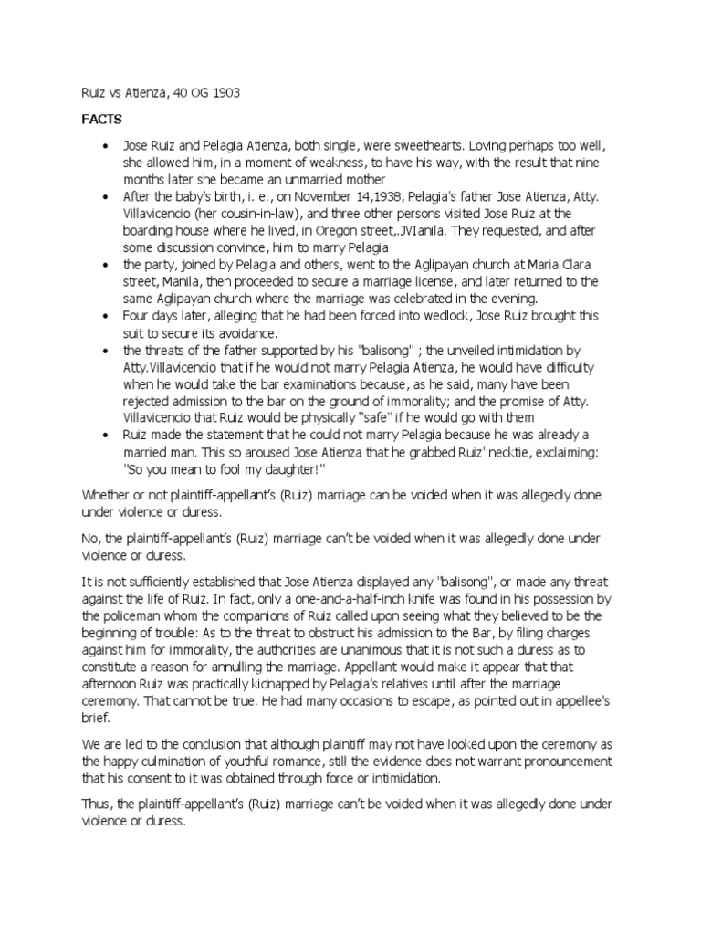 Ruiz Vs Atienza | PDF | Marriage | Common Law