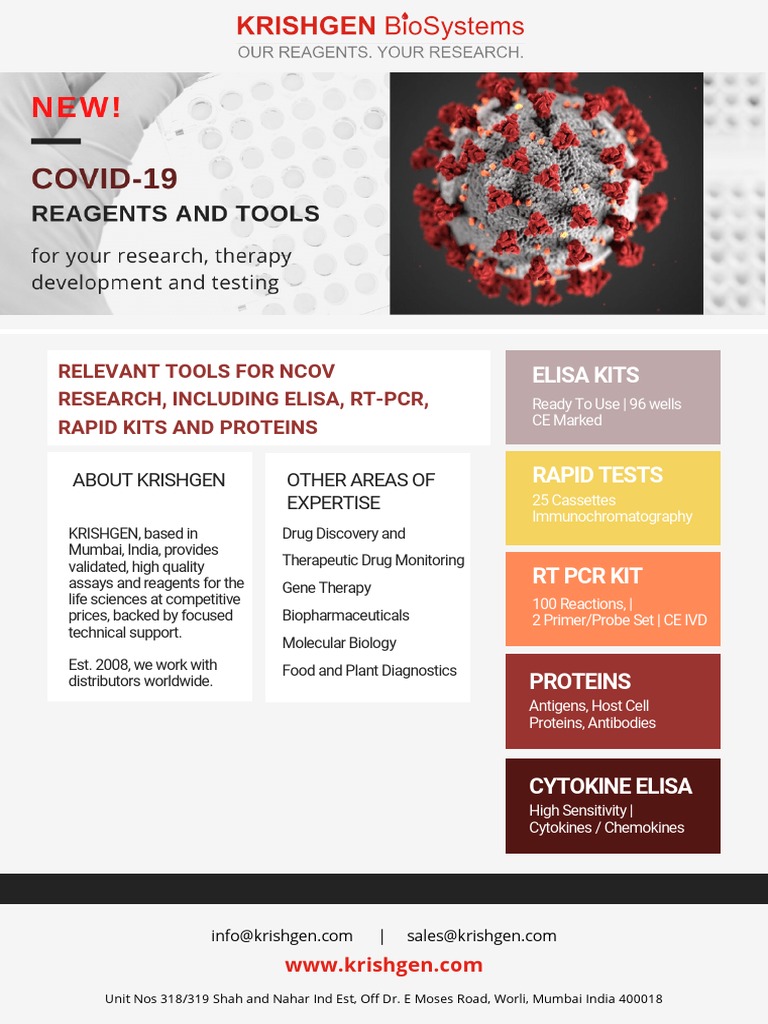 Krishgen-Coronavirus Catalog v21.09.20 | PDF | Elisa | Antibody