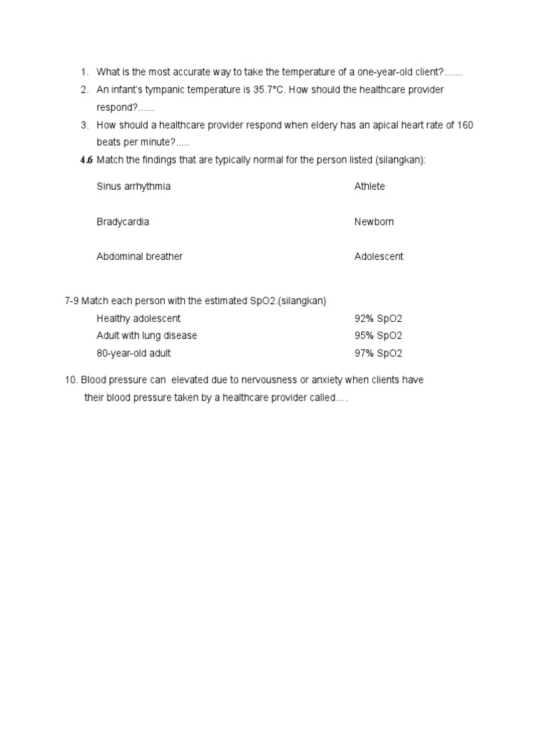 Soal Vital Sign | PDF