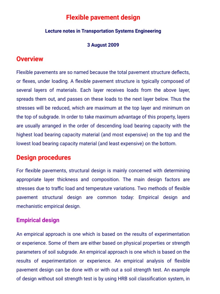 Flexible Pavement Design | PDF | Elasticity (Physics) | Young's Modulus